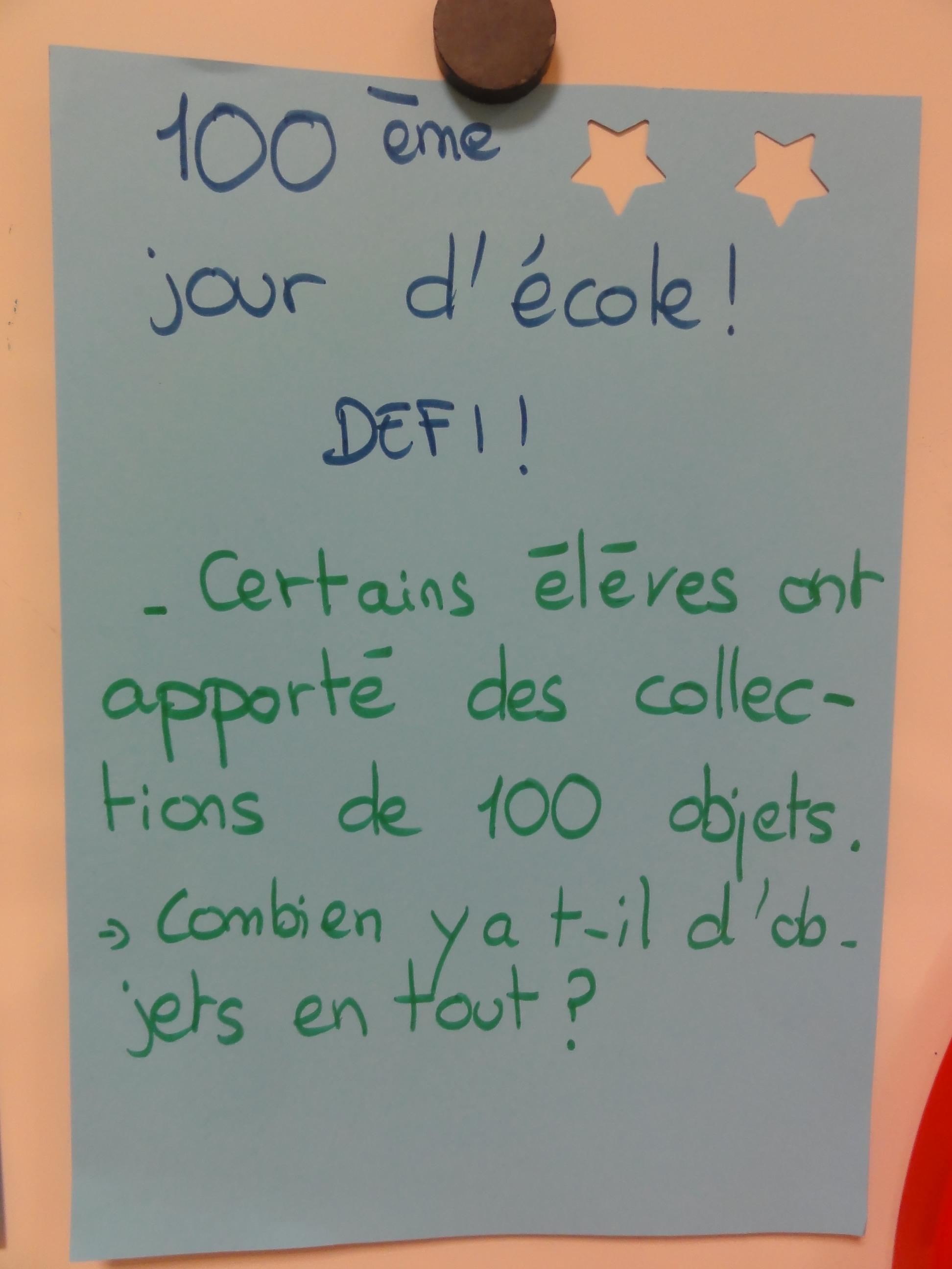100e jour d'école ! 2017-2018 - École élémentaire Le Forestier Saint ...