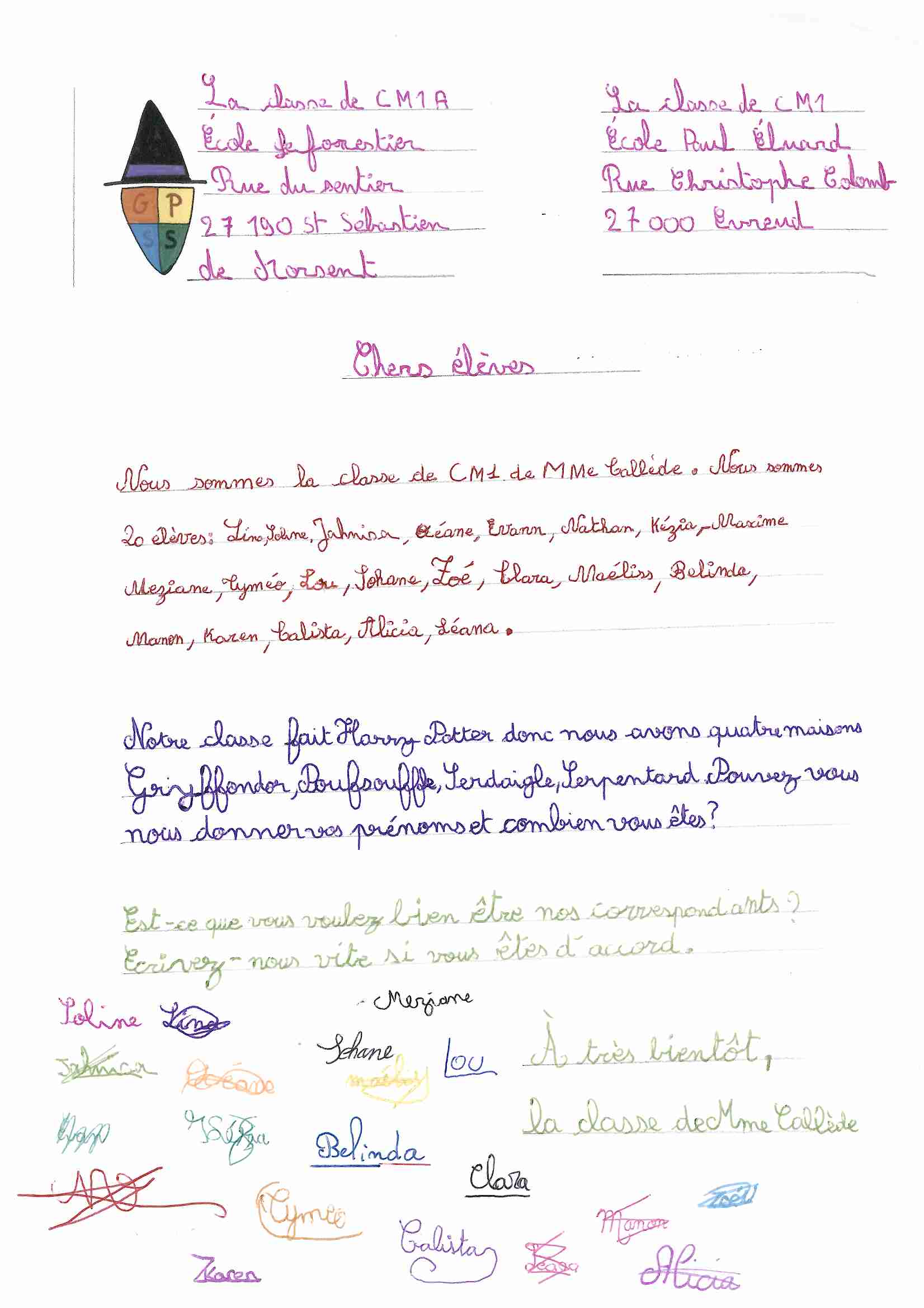 Lettres - École élémentaire Le Forestier Saint-Sébastien